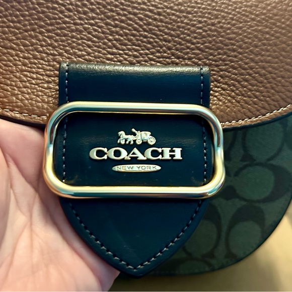 Coach | Bags | Coach Morgan Saddle Bag In Colorblock Signature Canvas ...